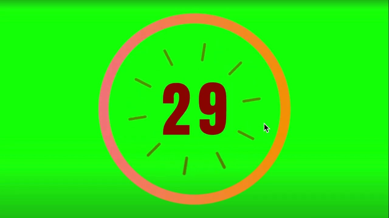 48 seconds countdown timer with number display & with Alarm 🔔|Greenscreen | copyright free