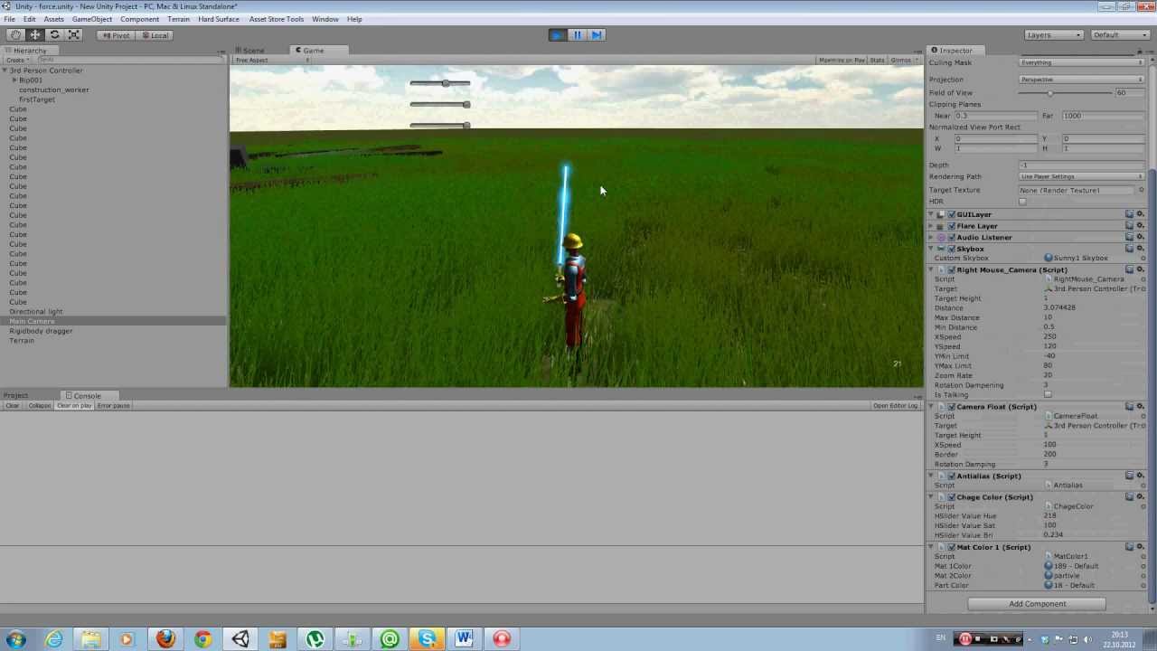 Basic Jedi forces Unity3d