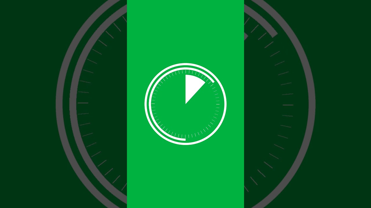 20 seconds timer clock countdown vertical green white screen 🕒️