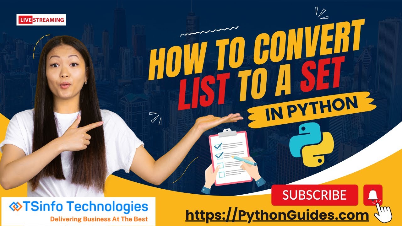 Convert list to set in python tutorial | How to convert a list to a set in Python