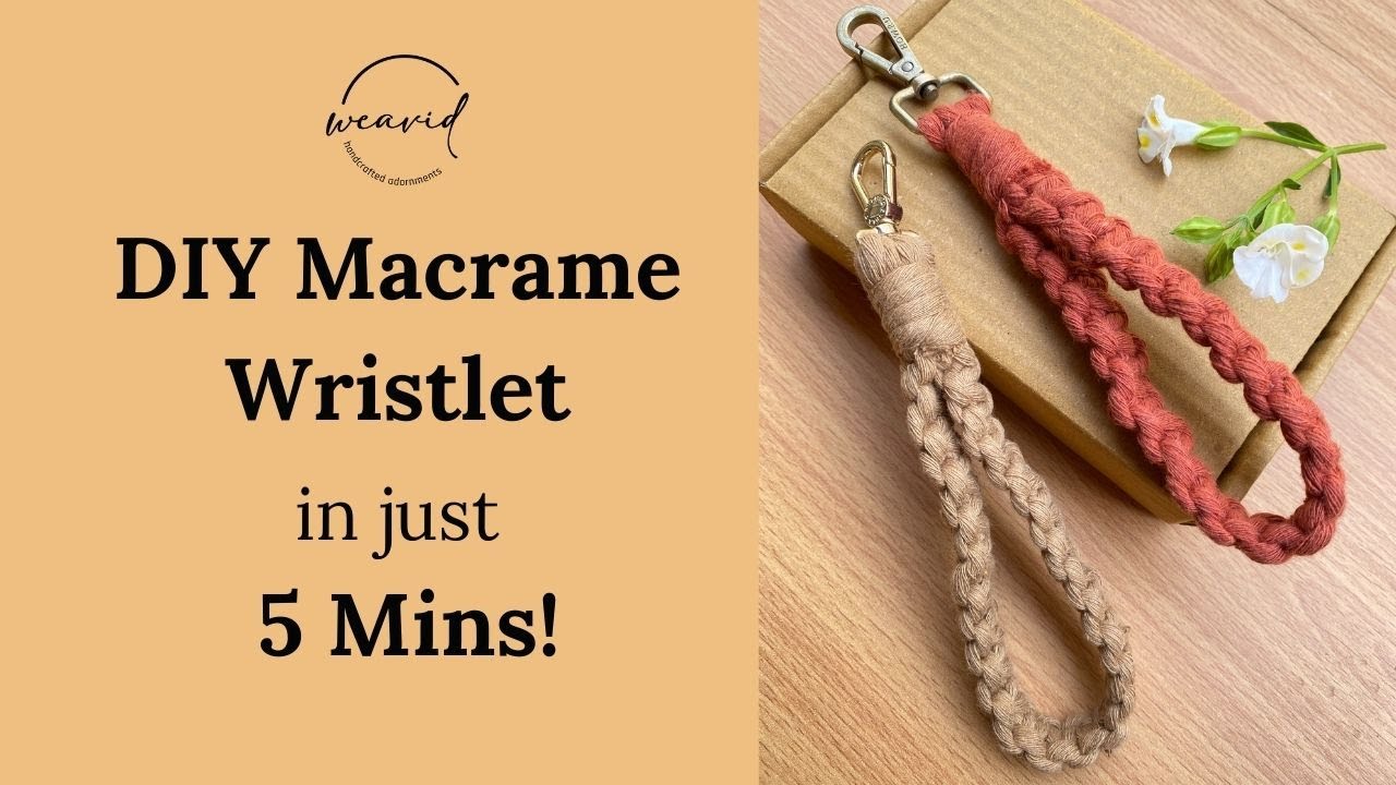 DIY Macrame Wristlet in just 5 mins! Beginner-friendly Tutorial | Easy Macrame Keychain