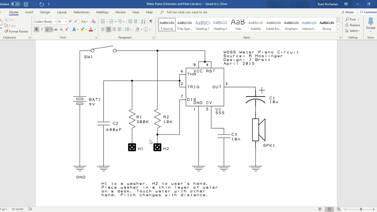 Water Piano on Diptrace - Making the Schematic