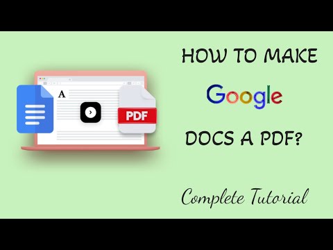 How to make a Google Doc a PDF video?