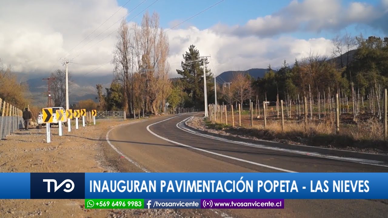 TVO: Rengo: inauguran pavimentación entre localidades de Popeta y Las ...