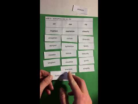 DR sort 13 verb suffixes -en -ize -ify