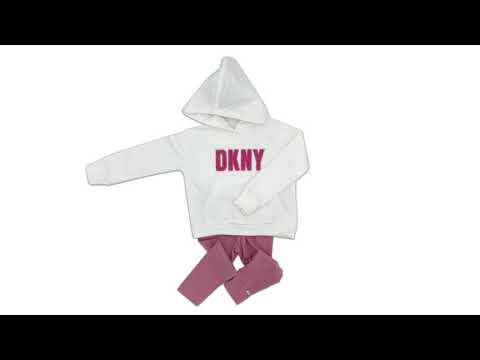DKNY Girls' Leggings Set 2 pcs Fleece Pullover Sweatshirt & Stretch Legging 15s