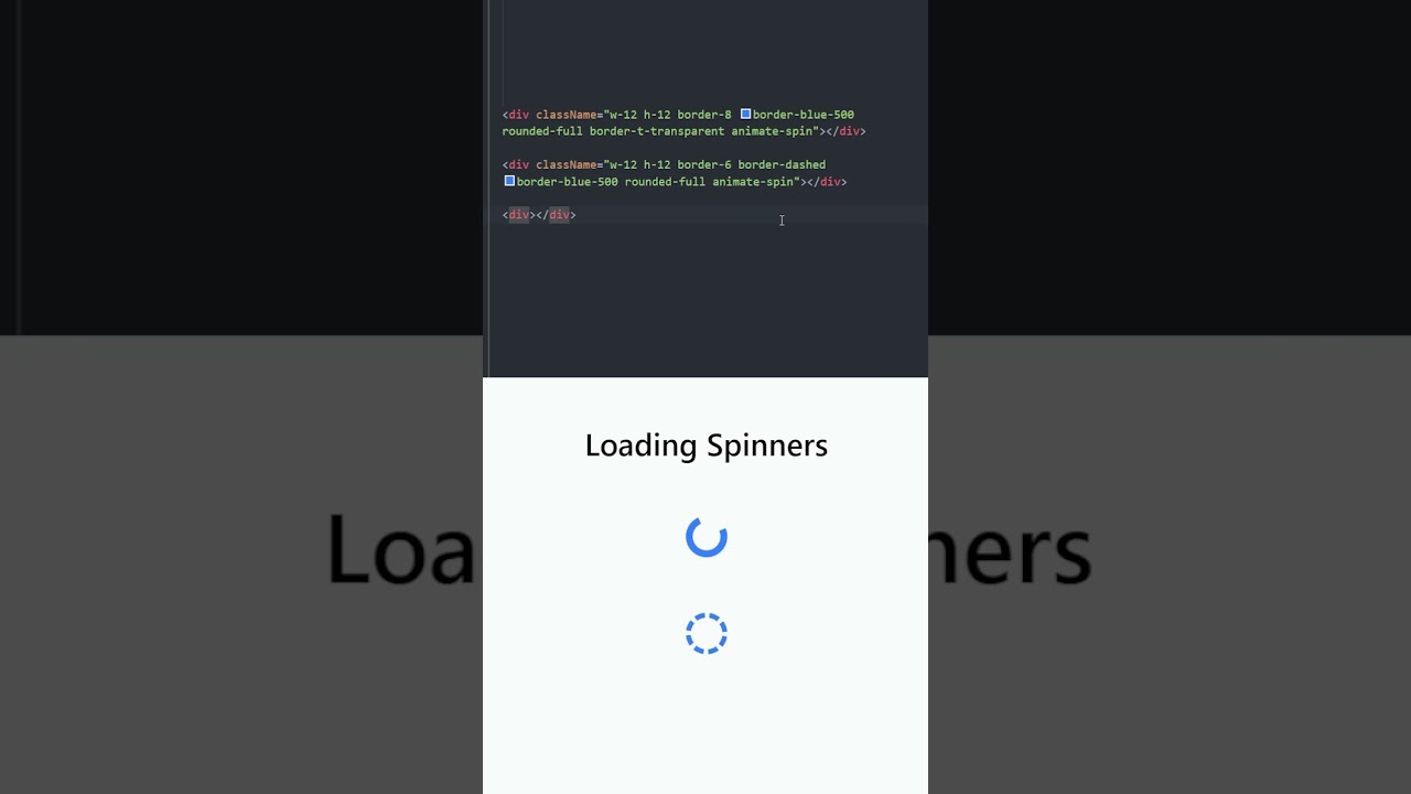Create cool loading spinners with tailwind #css #hover #web #tutorial #code #coding #webdevelopment