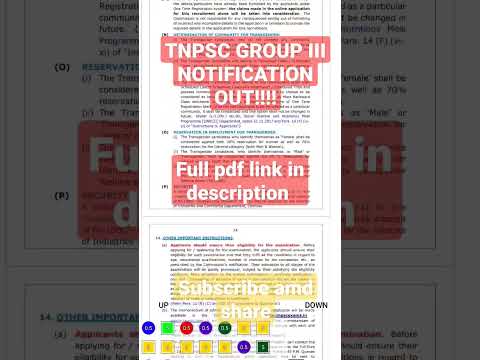TNPSC GROUP III NOTIFICATION OUT!!|VACANCIES|ELIGIBLITY|AGE|PDF LINK IN DESCRIPTION
