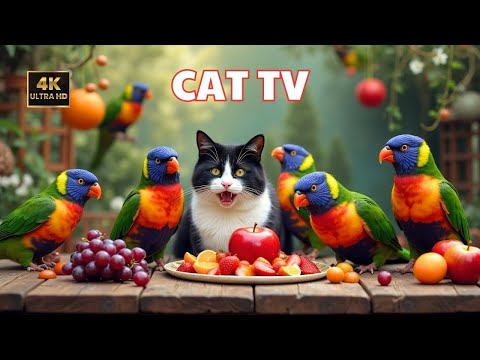 CAT TV : Playful Birds and Squirrels on the Grass 🐦 Bird Videos for Cats in 4K HDR 60FPS