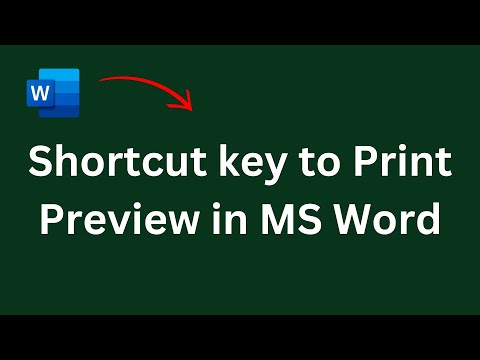 Shortcut key to Print Preview in MS Word