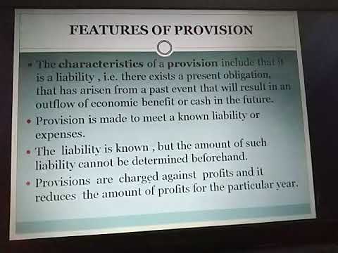 Features of Provisions