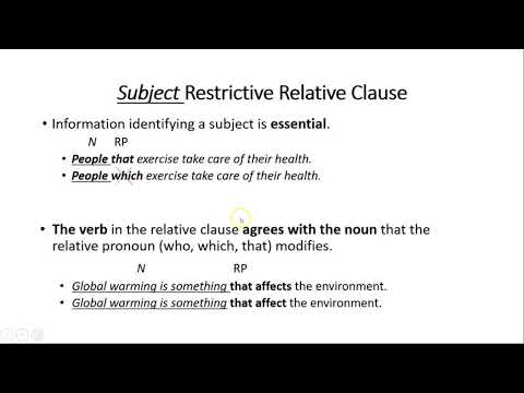 (ESL): Restrictive and Nonrestrictive Relative Clauses