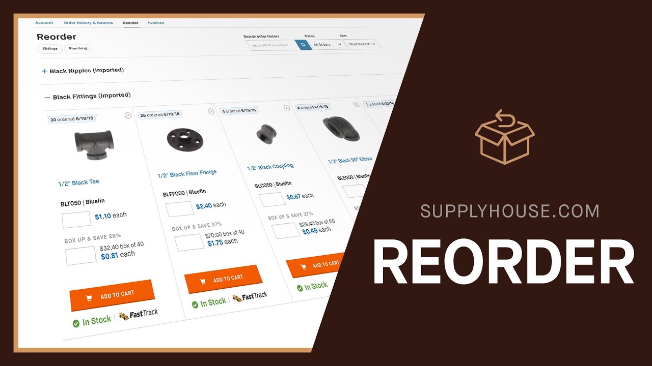 SupplyHouse.com's Reorder Feature