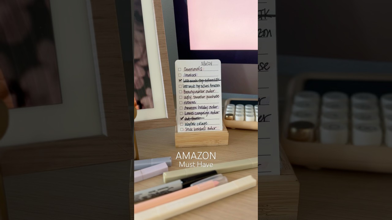 Daily to do checklist cards with bamboo stand from Amazon! #amazonfinds #amazonhome #founditonamazon