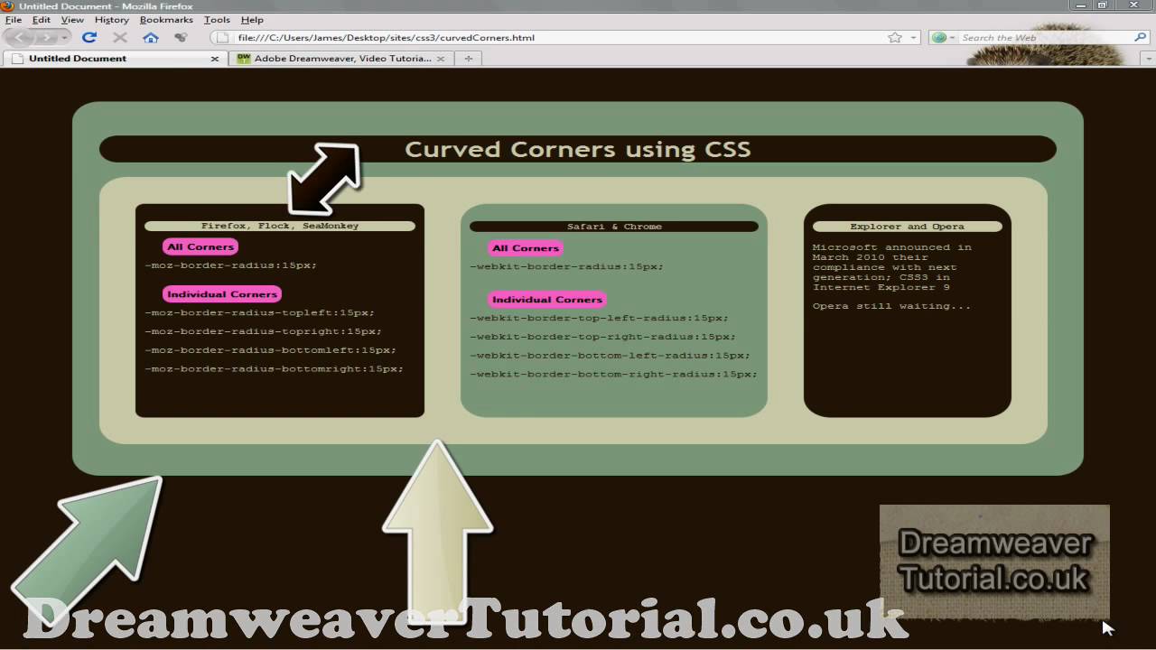 CSS3 Rounded Corners Web Design Tutorial - Dreamweaver