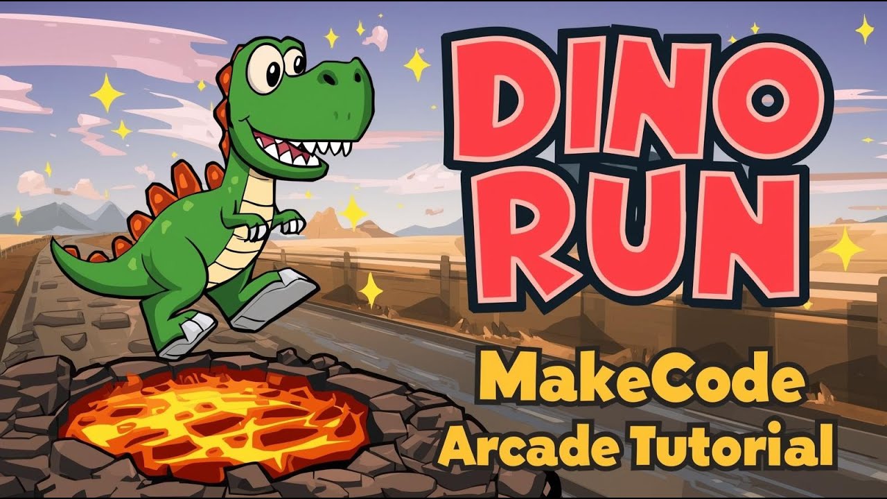 MakeCode Arcade Dino Run Tutorial 🦖 | Endless Runner Game