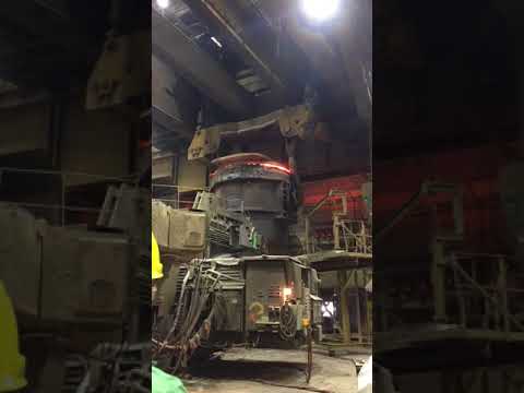 Molton hot steel ladle in arcelor mittal