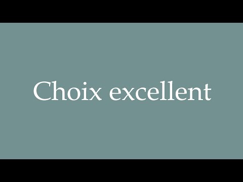How to Pronounce ''Choix excellent'' (Excellent choice) Correctly in French