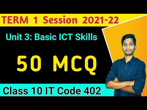 Term 1 Basic ICT Skills Class 10 MCQ| Top MCQs of Employability Skills class 10 | IT code 402