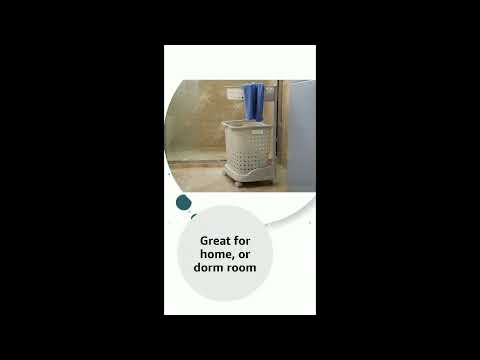 QI003311 - 2 Tier Plastic Laundry Basket with Wheels