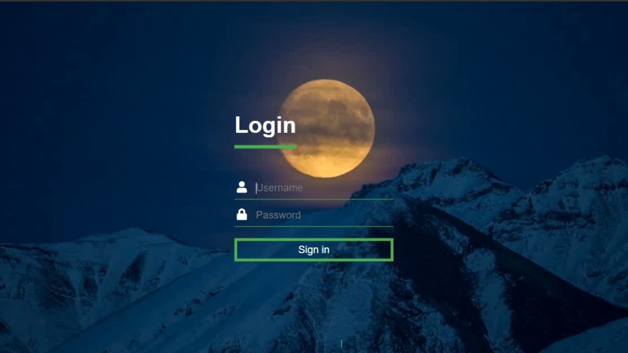 How to create animated transparent login form HTML CSS. Sign In Page Design with GitHub Source Code