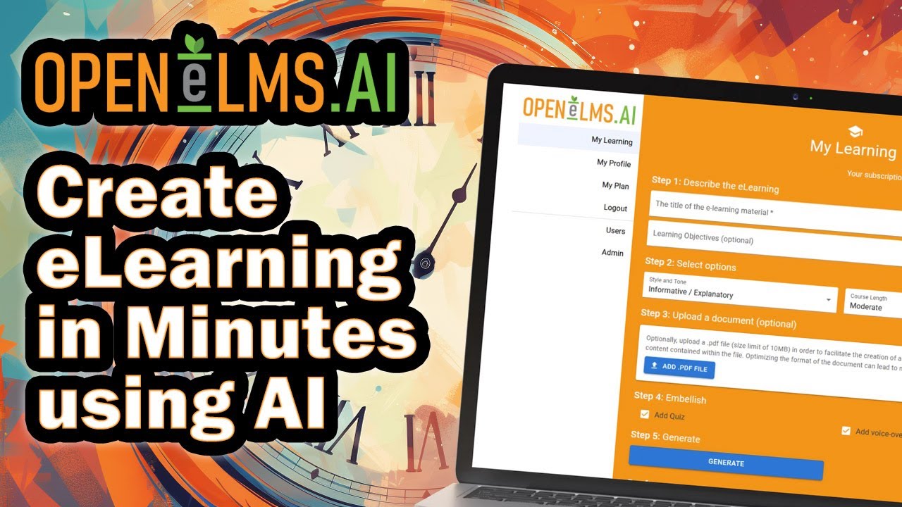 Create eLearning in Minutes using Open eLMS AI