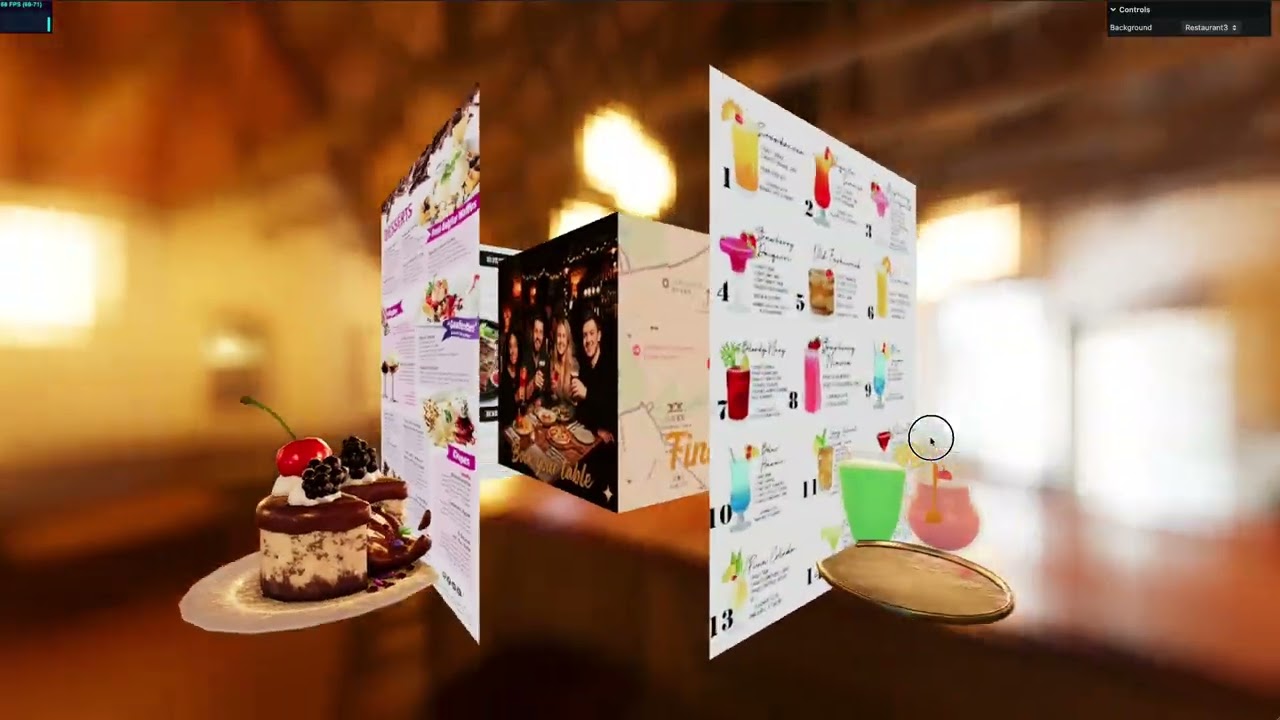 Restaurant app dev using React 3 Fibre (R3F)