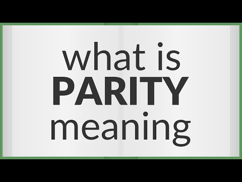 Parity | meaning of Parity