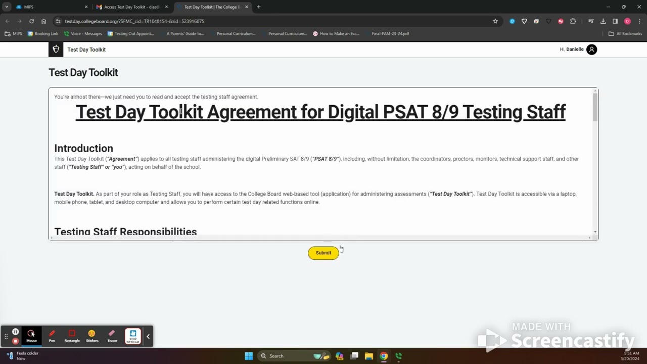 Test Day Toolkit Access