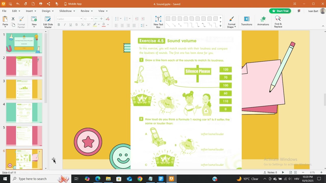 Cambridge Primary Science (4 th) grade) - Activity Book, 4. Sound