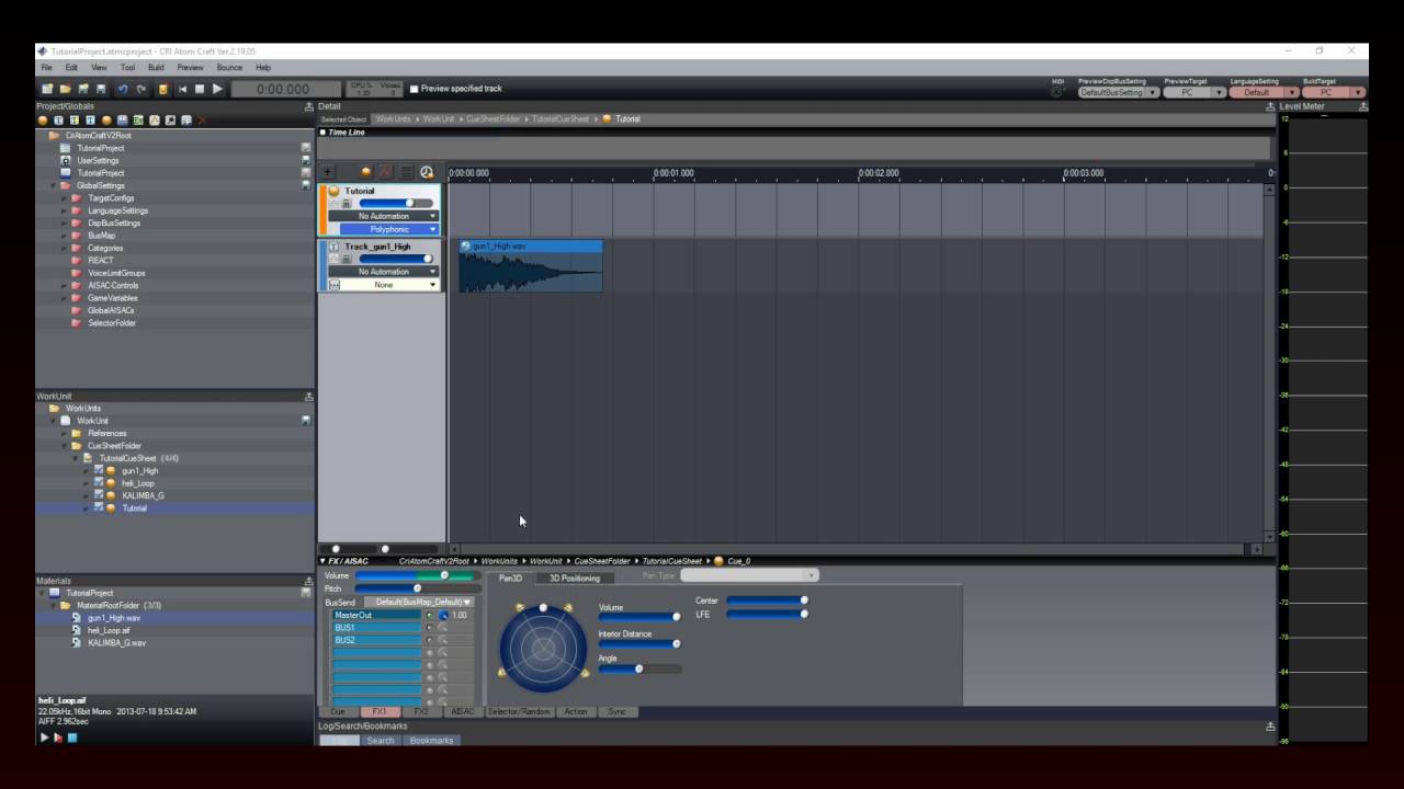 ADX2 Tutorial 09 - Cue Parameters