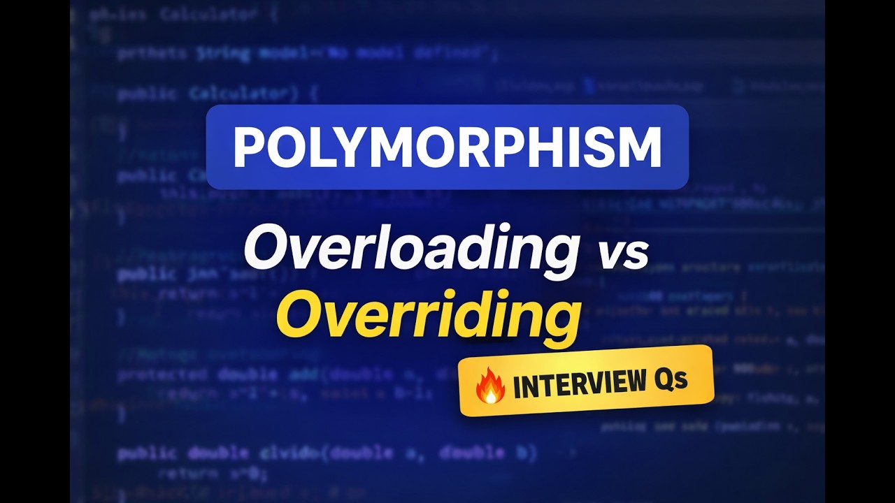 Polymorphism Mastery in Java | Overloading vs Overriding + Interview Qs with Code Examples