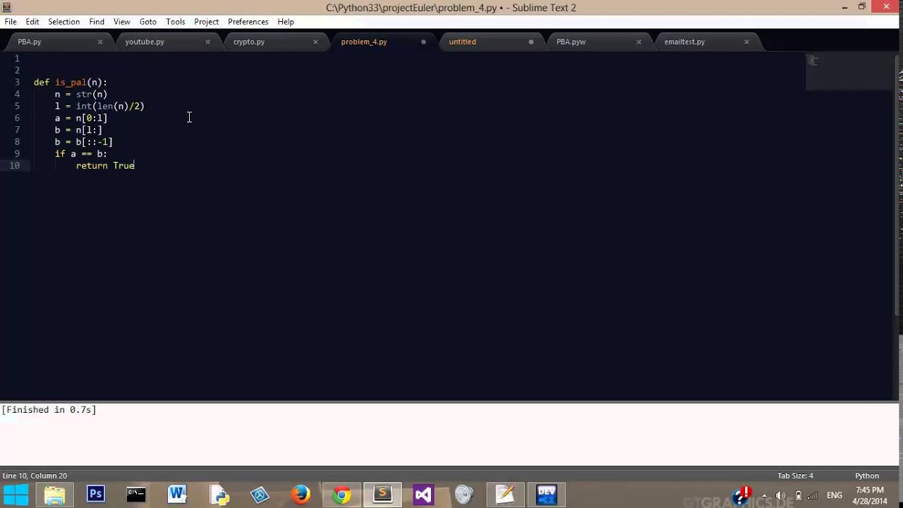 Python: Project Euler #4