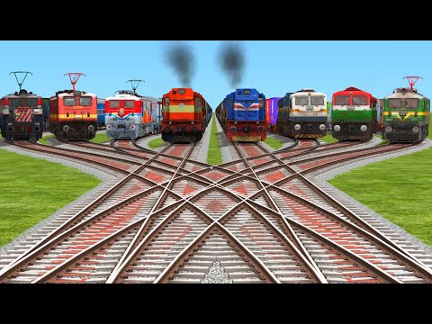 Every Day 📂Trains Crossing At Very Curve Realstic Railgadi Crossings Tracks | train videos for kids