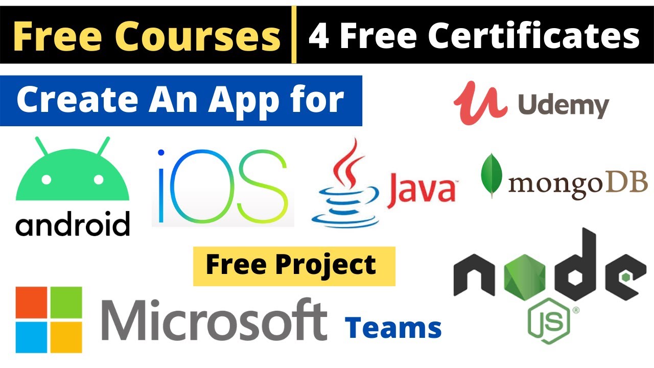 Udemy Free Certificate Courses Create An Android & iOS App Node js Java Online Classes #DeepShukla
