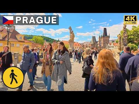 Charles Bridge Sunny Walk β A Peaceful Stroll Through Prague's Iconic Landmark in Beautiful Weather