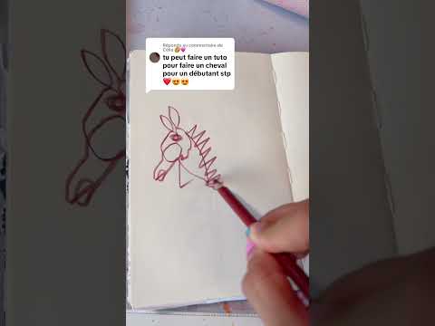 Tuto : Comment dessiner un cheval (version débutant) 🐎 #humour #dessin
