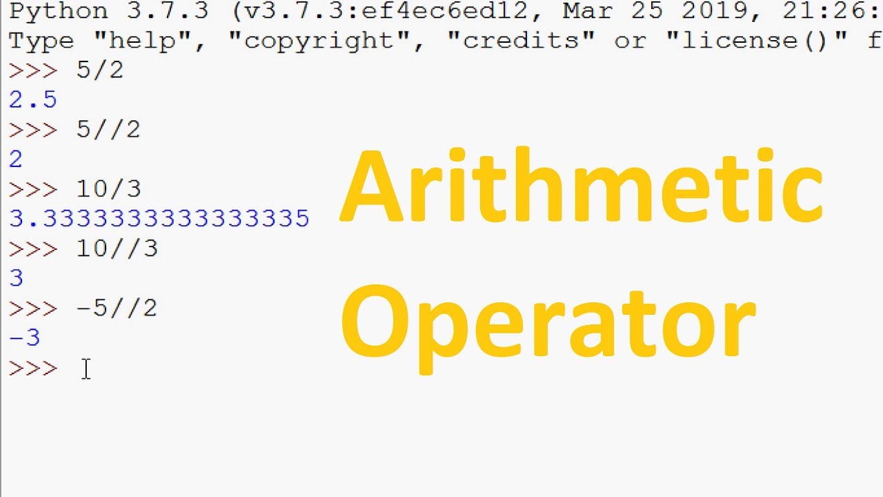 Basic Operators in Python - Arithmetic Operator | Python Tutorials