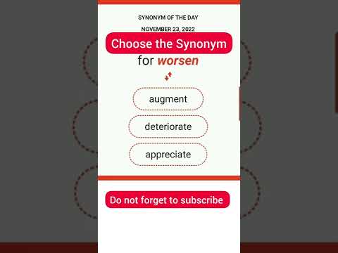 Synonyms | Synonyms in English | Synonym of worsen | #shorts