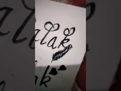 Calligraphy of my name.Full form of Palak.#550subs#shortsviral #trending #youtube #calligraphy