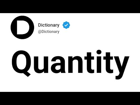 Quantity Meaning In English