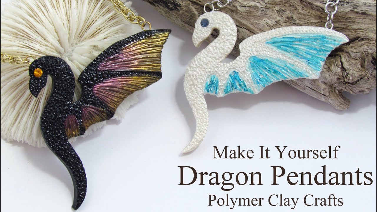 How to make Dragon Pendants from Polymer Clay - Free Printable Template