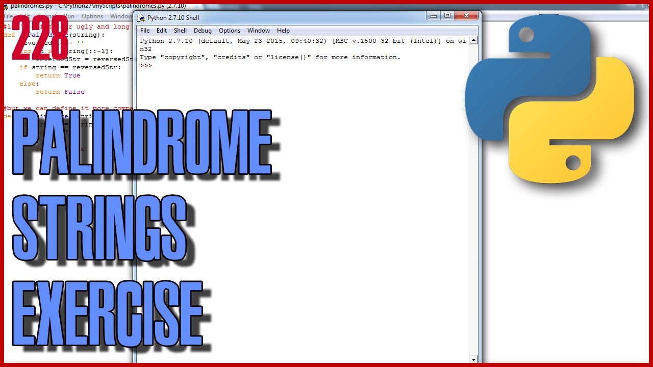 Programming in Python - Palindrome strings