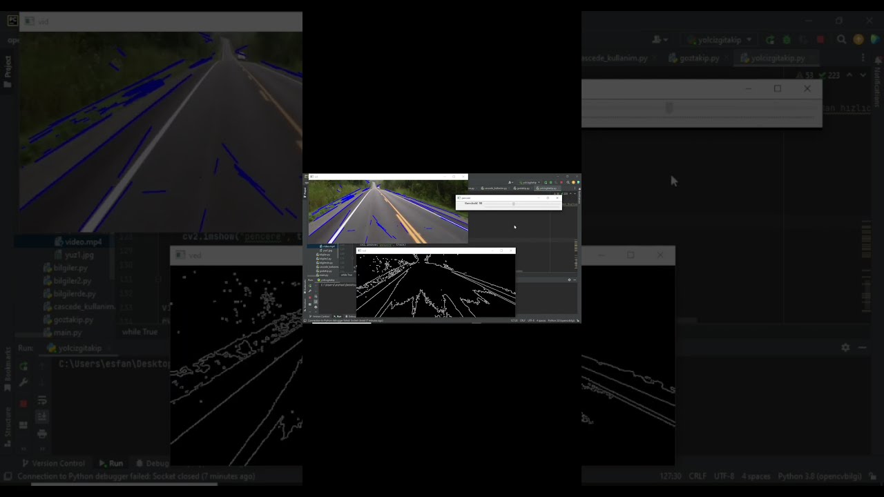 Line detection with Hough Transform  #opencv #opencvpython #computervision#python