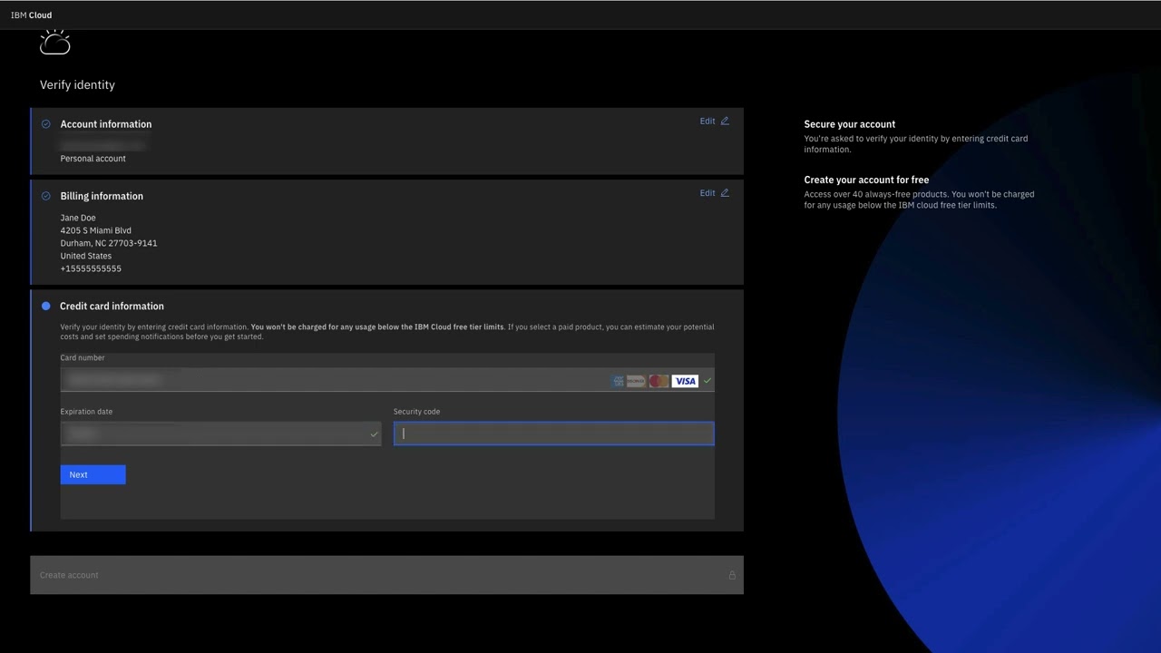 Registering with IBM Cloud
