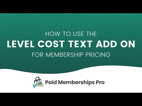 How to Use the Level Cost Text Add On for Membership Pricing
