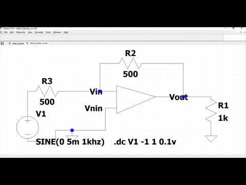 DC analysis of an Ideal Operational amplifier (Op-amp)using LTspice tools