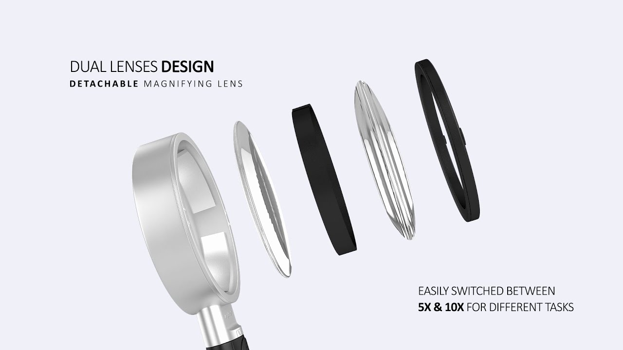 MagniPros 10X LED Magnifying Glass Designed for Seniors & Hobbyists-Hands free standing Base