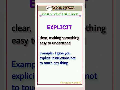 Explicit meaning #shorts #vocabulary #englishvocabulary #dailyvocabularywords
