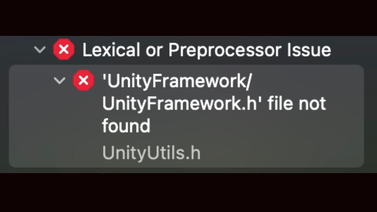 'UnityFramework/UnityFramework.h' file not found - (fixing Xcode Error)